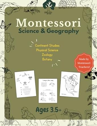 Montessori Science and Geography Workbook: Continent Studies, Physical ...
